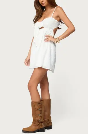 EDIKTED Embroidered Mini Dress