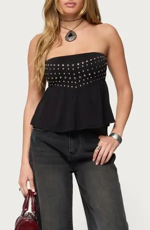EDIKTED Grommet Strapless Top