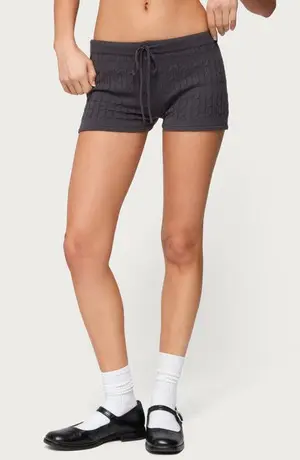 EDIKTED Nella Cable Stitch Shorts
