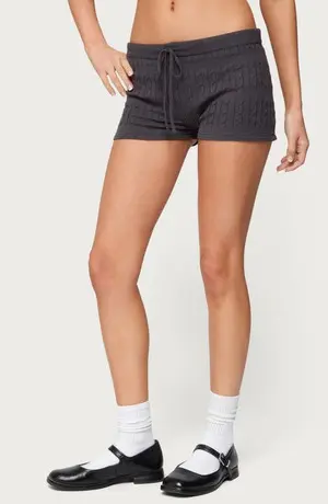 EDIKTED Nella Cable Stitch Shorts