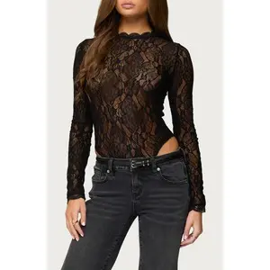 EDIKTED Sheer Lace Bodysuit