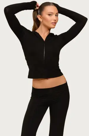 EDIKTED Callan Zip-up Crop Hoodie