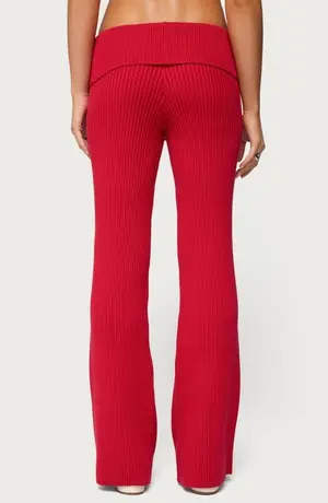EDIKTED Adannah Foldover Rib Pants
