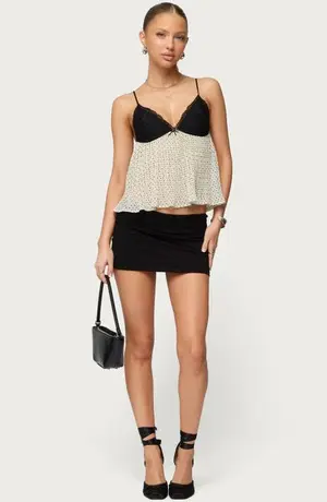 EDIKTED Low Rise Mini Skirt - Black