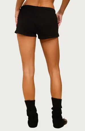 EDIKTED Fleece Sweat Shorts - Black