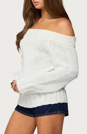 EDIKTED Off-the-shoulder Relaxed Fit Sweater
