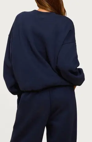 EDIKTED Logo Embroidered Sweatshirt - Navy