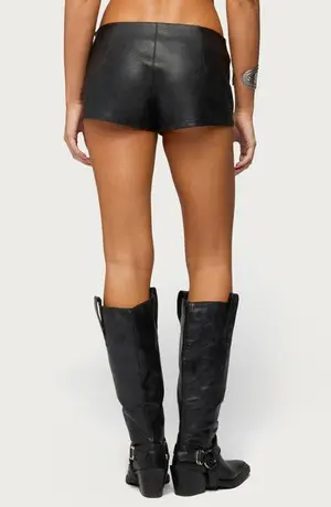 EDIKTED Jessica Faux Leather Shorts