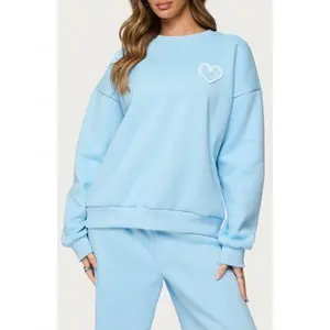 EDIKTED Love Oversized Sweatshirt - Light-blue