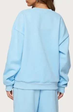EDIKTED Love Oversized Sweatshirt - Light-blue