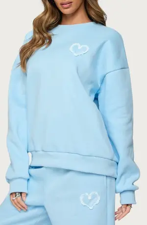 EDIKTED Love Oversized Sweatshirt - Light-blue