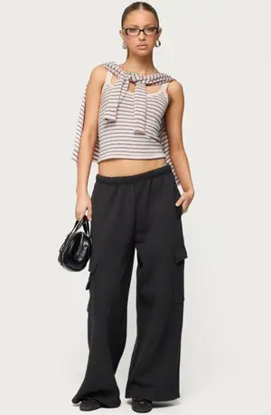 EDIKTED Wide Leg Cargo Sweatpants