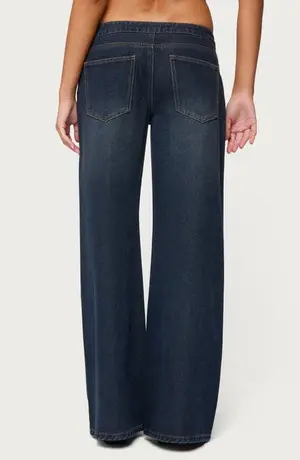 EDIKTED Briah Belted Wide Leg Jeans