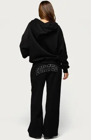 EDIKTED Flared Leg Sweatpants - Black