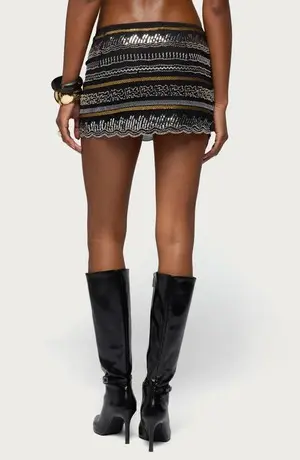 EDIKTED Sequin-embellished Mini Skirt