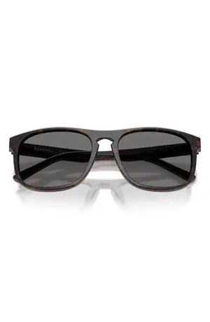 SCUDERIA FERRARI Polarized Square Sunglasses - Havana/red/havana