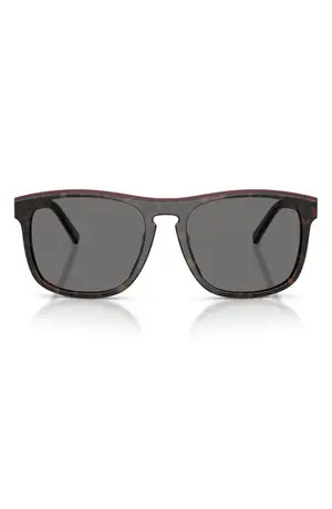 SCUDERIA FERRARI Polarized Square Sunglasses - Havana/red/havana/polar