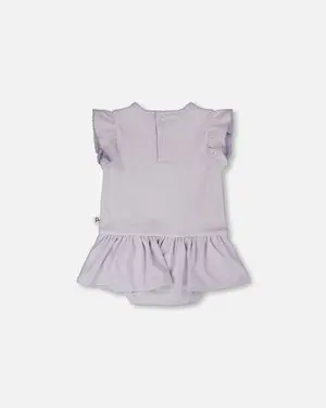 DEUX PAR DEUX Cotton Rib Jersey Romper With Strawberry Print