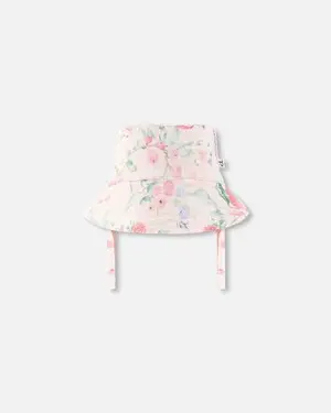 DEUX PAR DEUX Printed Cotton Muslin Hat - Pink Printed Berries