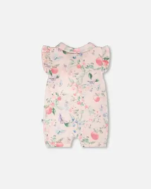DEUX PAR DEUX Cotton Muslin Printed Romper