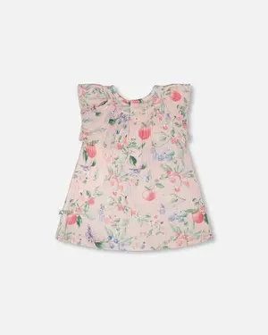 DEUX PAR DEUX Cotton Muslin Dress And Bloomer Printed Berries Set