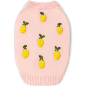 FOUND MY ANIMAL Lemon 3d Icon Dog Sweater - Pink
