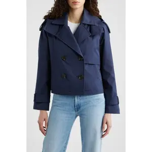Michael Kors Crop Trench Coat With Removable Hood