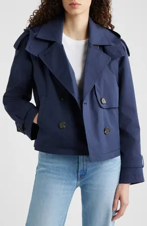 Michael Kors Crop Trench Coat With Removable Hood