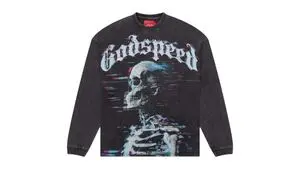 GODSPEED Matrix Glitch Long Sleeve Tee Shirt - Black