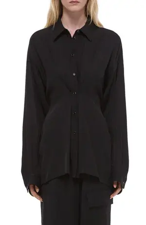 Helmut Lang Cinched Long Sleeve Shirt - Black