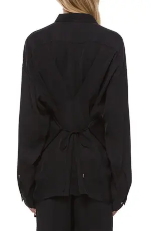 Helmut Lang Cinched Long Sleeve Shirt - Black