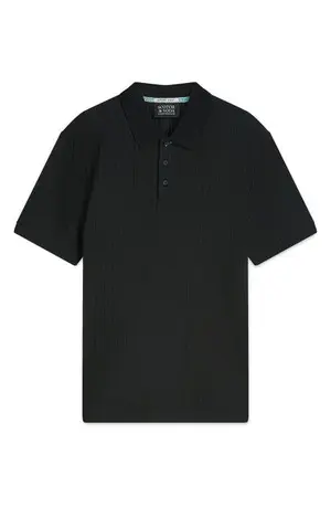 Scotch & Soda Relaxed Fit Rib Polo - Meteorite