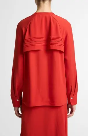 Vince Pleated Pintuck Top