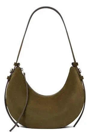 Tory Burch Romy Suede Half Moon Shoulder Bag - Leccio