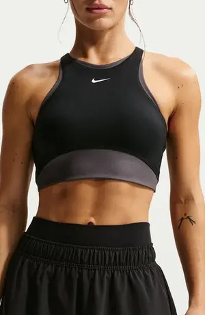 Nike One Support Sports Bra - Black/thunder Grey/white