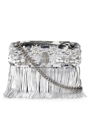 Kurt Geiger Medium Kensington Fringe Convertible Crossbody Bag - Open Grey