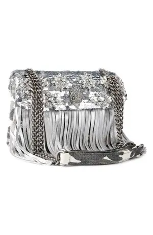 Kurt Geiger Medium Kensington Fringe Convertible Crossbody Bag - Open Grey