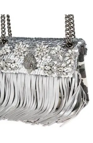 Kurt Geiger Medium Kensington Fringe Convertible Crossbody Bag - Open Grey