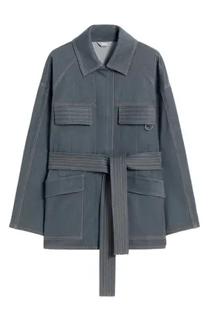 MM BY MAX MARA West Belted Jacket - Dark Grey