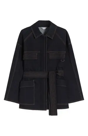 MM BY MAX MARA Belted Nylon Jacket - Midnight Blue
