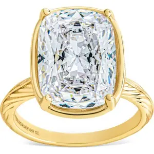 Sterling Forever Taylor's Elongated Cubic Zirconia Ring - Gold