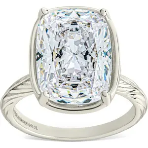 Sterling Forever Elongated Cushion Cut Zirconia Ring - Silver