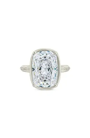 Sterling Forever Elongated Cushion Cut Zirconia Ring - Silver