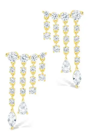 Sterling Forever Adrian Cubic Zirconia Drop Earrings - Gold