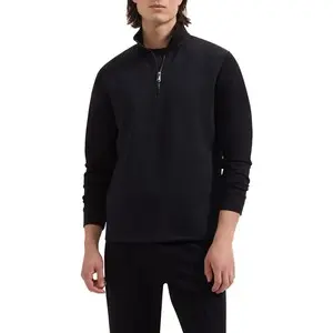 Bugatchi Soft Touch Quarter Zip Sweatshirt - Black