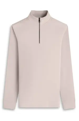 Bugatchi Quarter-zip Soft Touch Sweatshirt - Almond