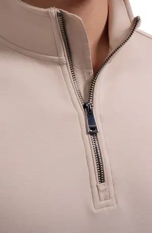 Bugatchi Quarter-zip Soft Touch Sweatshirt - Almond