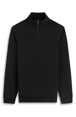 Bugatchi Quarter Zip Sweatshirt - Black
