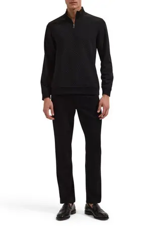 Bugatchi Quarter Zip Sweatshirt - Black