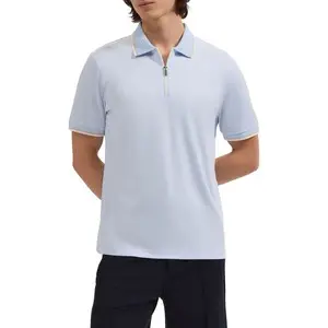 Bugatchi Quarter Zip Polo - Ice